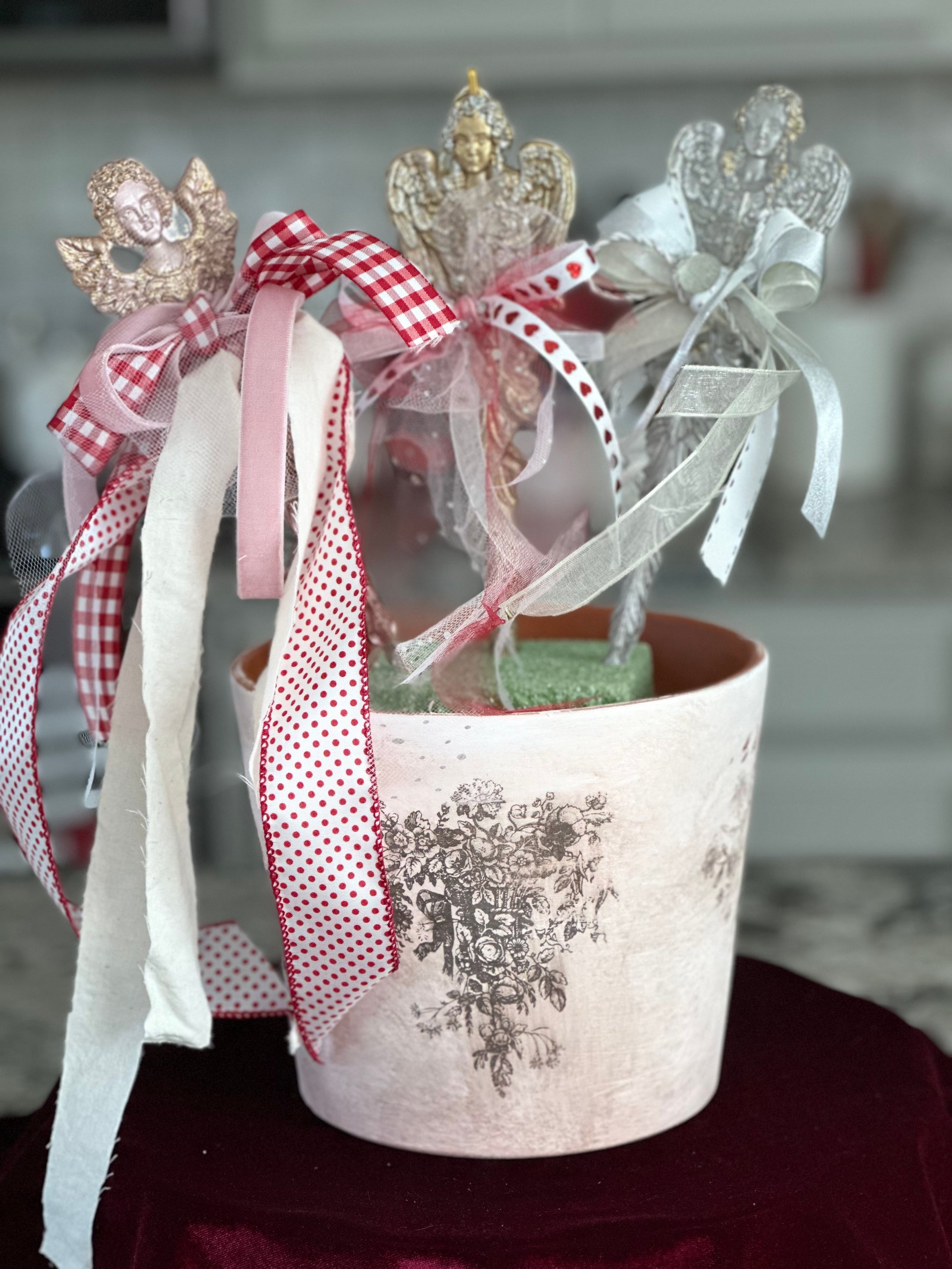 Magical Pots w/ IOD Paint Inlay & Angels Plant Stakes | Colliope Co